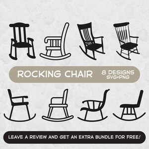 Rocking Chair Svg, SVG Files for Cricut, Chair SVG, Furniture Svg ...