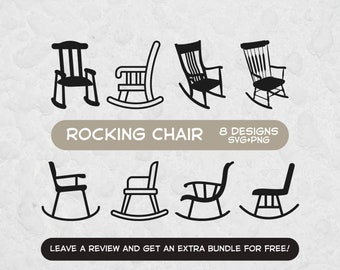 Rocking Chair Svg, SVG Files for Cricut, Chair SVG, Furniture Svg ...