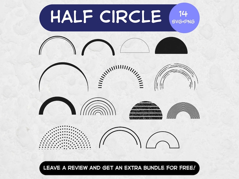 Half Circle SVG PNG Bundle, Svg Files for Cricut, Circle Svg, Frames ...