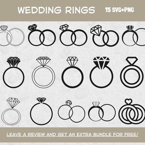 Wedding Ring Svg Bundle, Svg Files for Cricut, Wedding Ring Cut Files ...