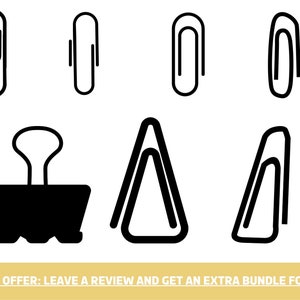 Paperclip SVG Bundle, Paperclip Cut Files, Paperclip Clipart, Office ...