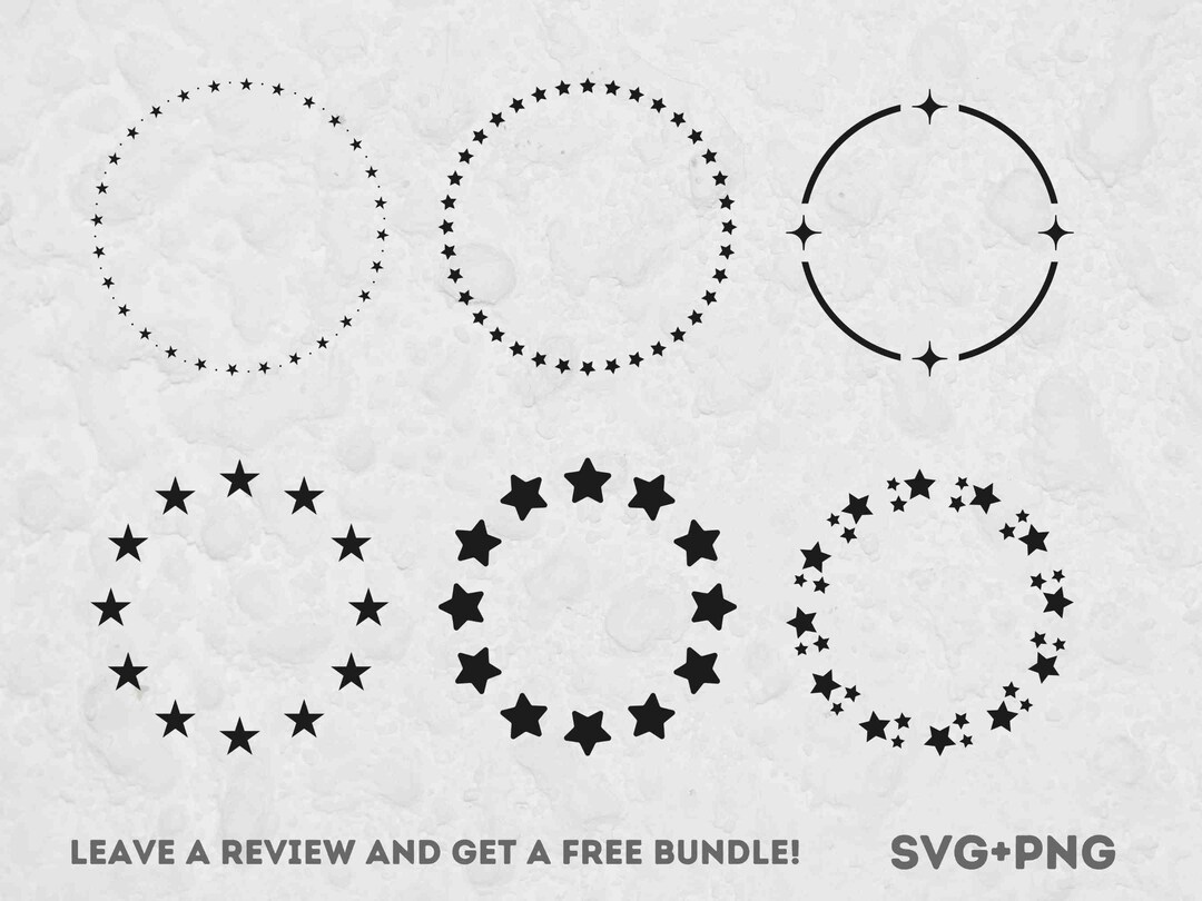 Star Circle Frame SVG, Svg Files for Cricut, Frame Svg, Frame Clipart ...