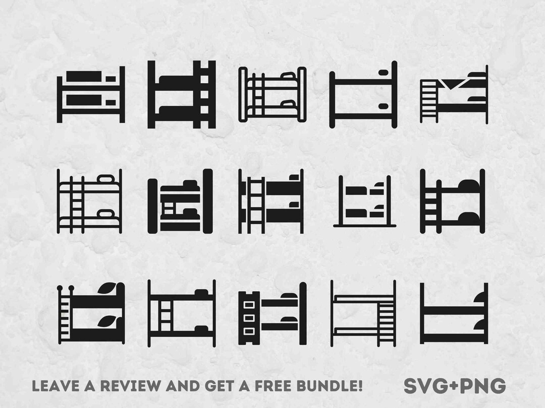 Bunk Bed Svg, SVG Files for Cricut, Bedroom Clipart, Bedroom Svg, Bed ...