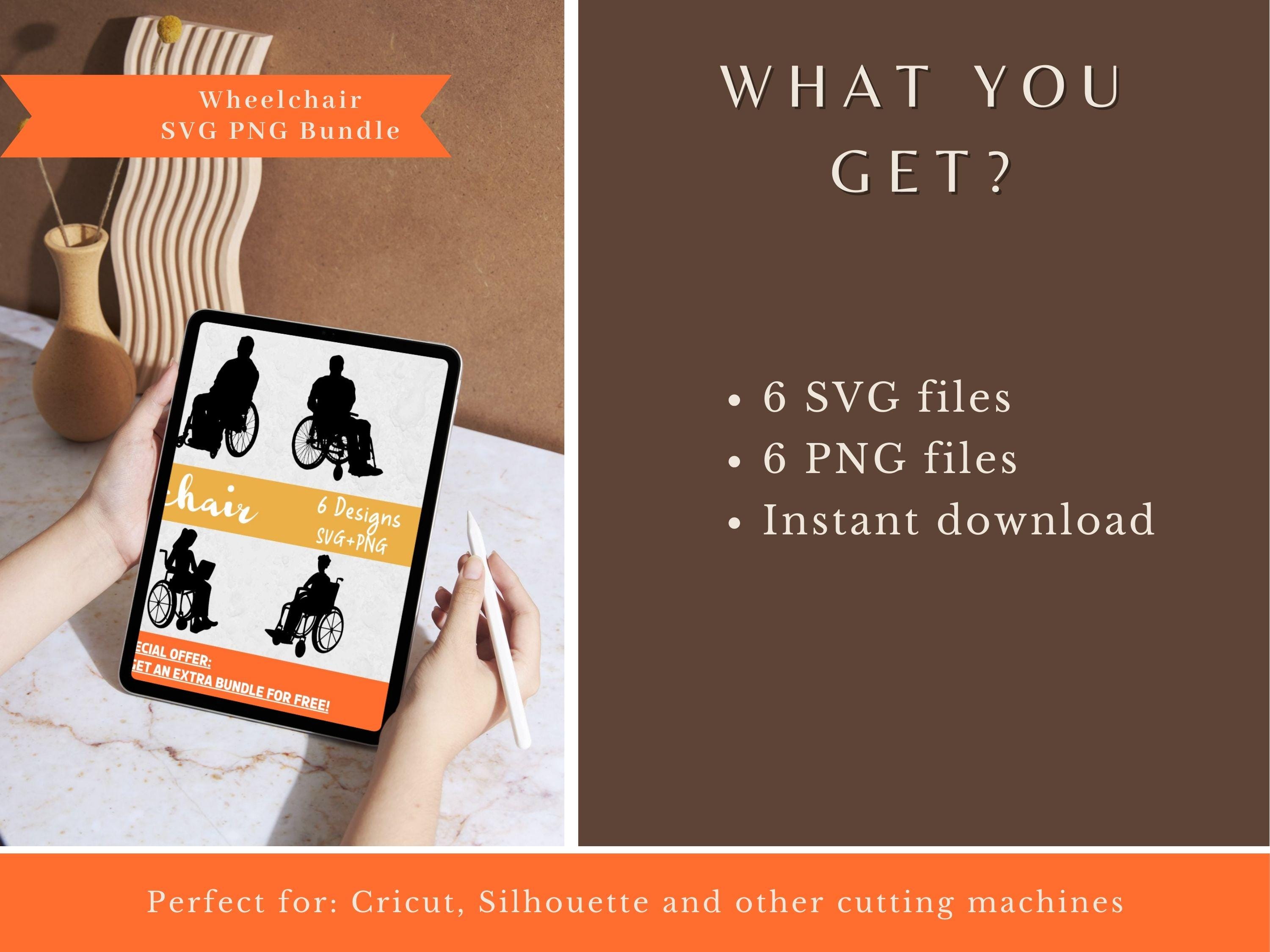 Wheelchair SVG Bundle, Wheelchair Silhouette SVG, Disability Clipart ...