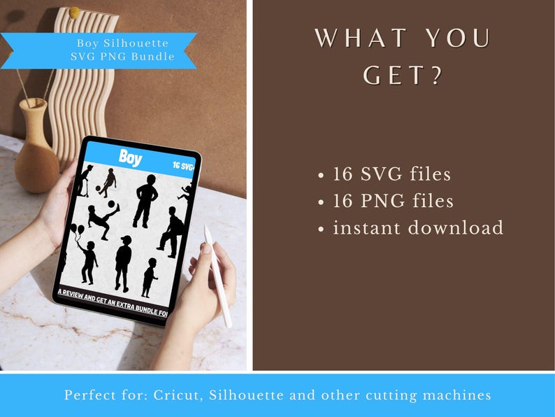 Boy Silhouette SVG Bundle, Kids Playing Silhouette SVG, Children ...
