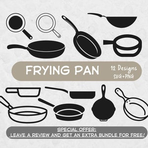 Frying Pan SVG Bundle, SVG Files for Cricut, Kitchen Svg, Cooking SVG ...