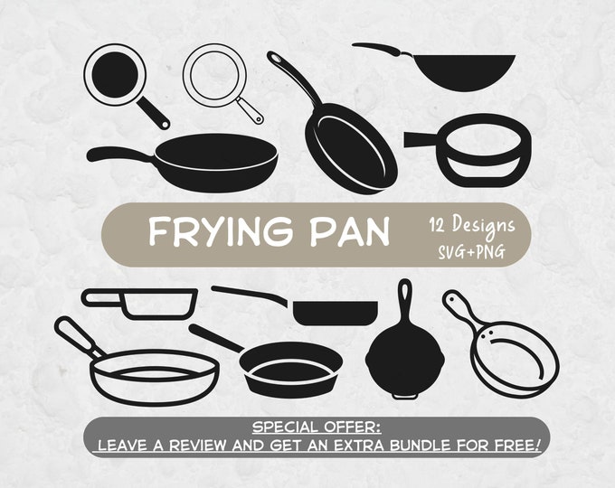 Frying Pan SVG Bundle, SVG Files for Cricut, Kitchen Svg, Cooking SVG ...