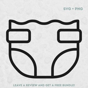 Diaper Outline Svg, Svg Files for Cricut, Baby SVG, Baby Clipart ...