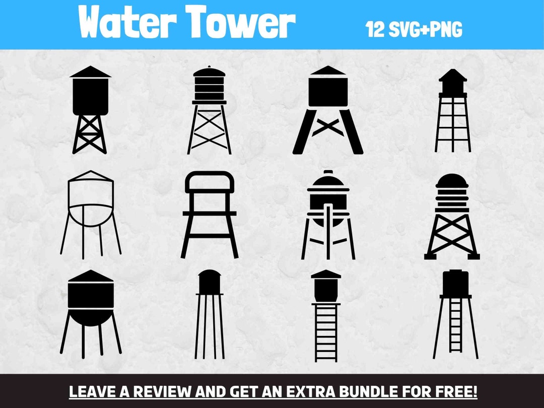 Water Tower Svg Bundle, SVG Files for Cricut, Farm Svg, Building SVG ...