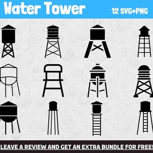 Water Tower Svg Bundle, SVG Files for Cricut, Farm Svg, Building SVG ...