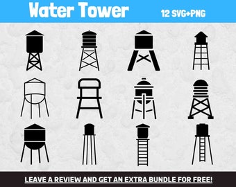 Water Tower SVG, Town Svg, Farm Svg, Water Tower Clipart, Water Tower ...