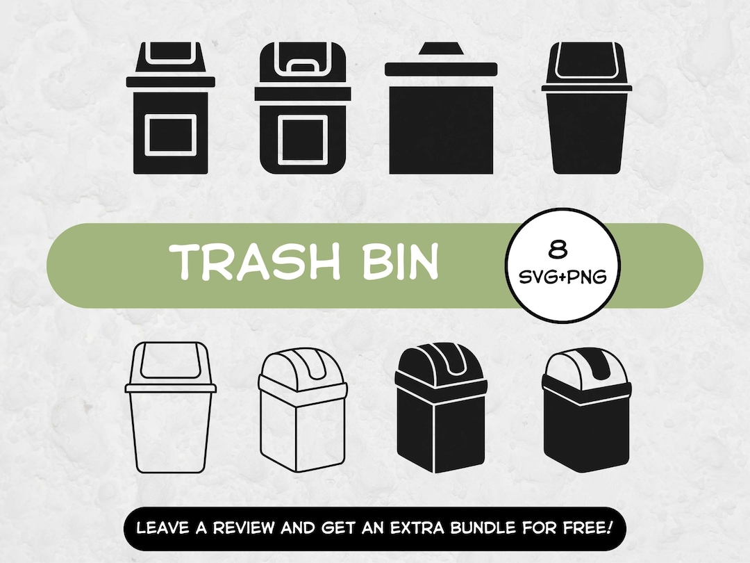 Trash Bin SVG, Svg Files for Cricut, Trash Svg, Household Svg, Recycle ...