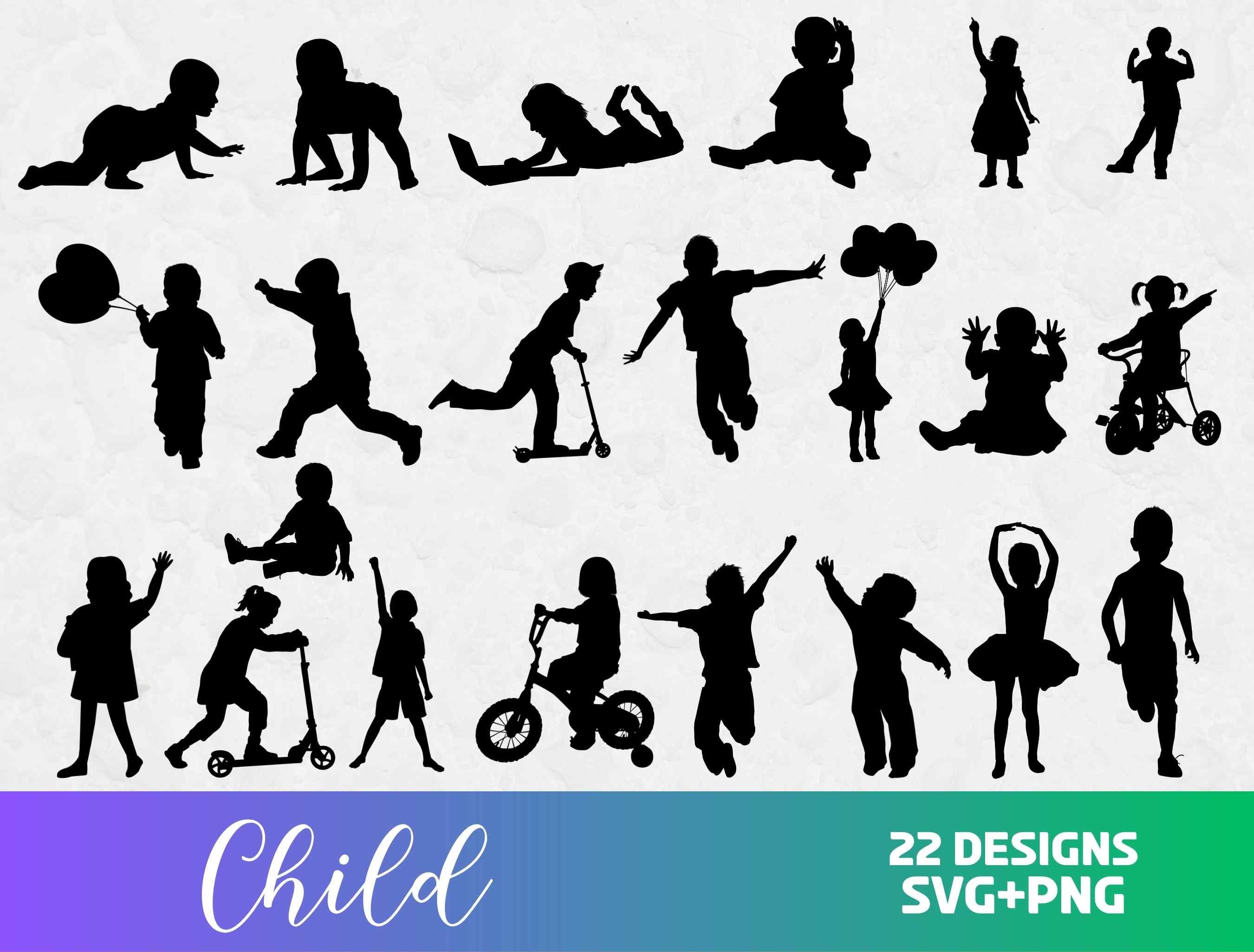 Child Svg Bundle Svg Files for Cricut People Silhouettes - Etsy