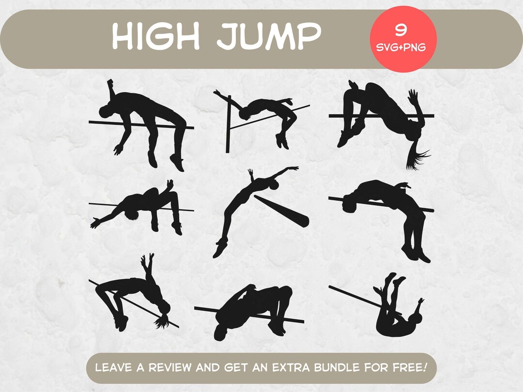 High Jump Silhouette Svg Bundle, SVG Files for Cricut, High Jump Svg ...