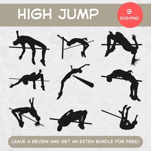 High Jump Silhouette Svg Bundle, SVG Files for Cricut, High Jump Svg ...