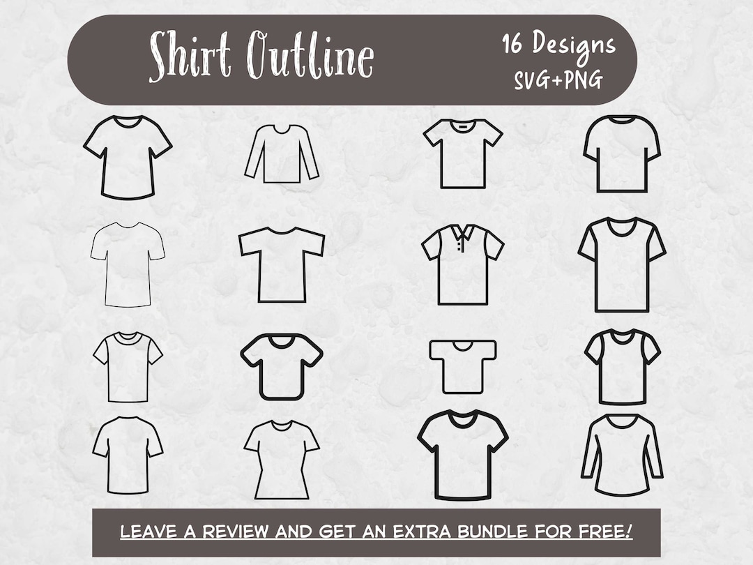 Shirt Outline SVG Bundle, Svg Files for Cricut, Shirt Cut File, Shirt ...