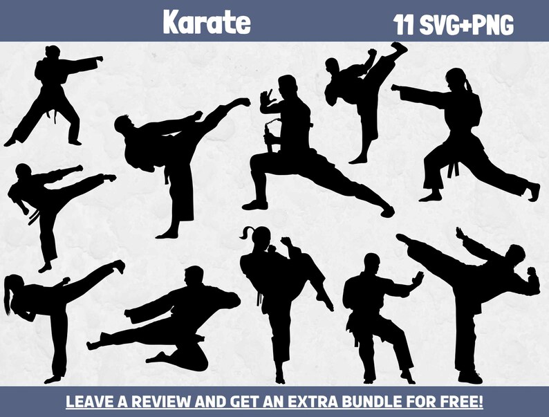 Karate Svg Bundle SVG Files for Cricut Karate Silhouettes - Etsy
