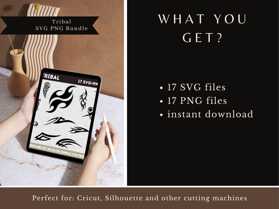 Tribal Tattoo SVG Bundle, Tribal Tattoo Designs, Tattoo Clipart PNG ...