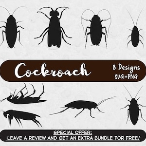 Cockroach Svg, Svg Files for Cricut, Insect Svg, Roach Svg, Silhouette ...