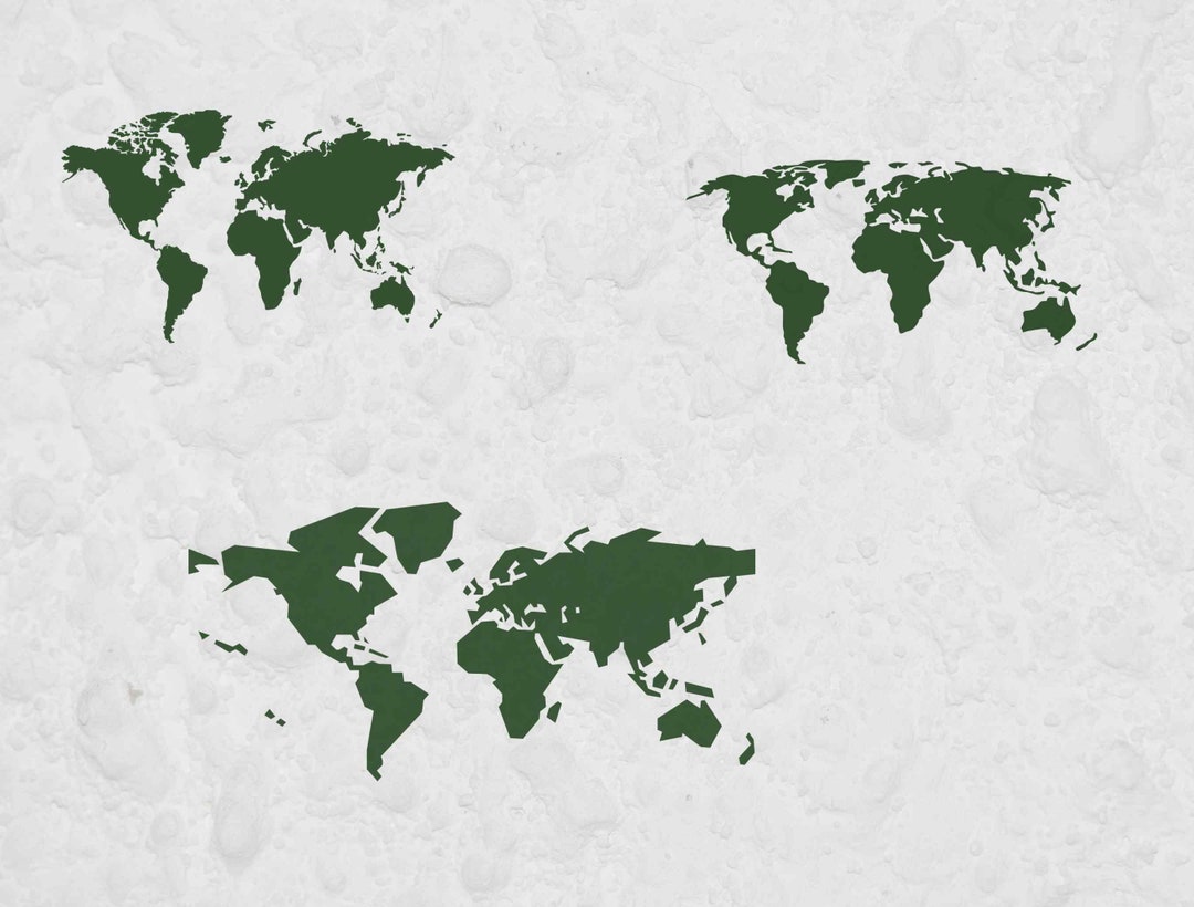 World Map SVG, Svg Files for Cricut, World Map Cut File, World Svg ...