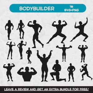 Bodybuilder Svg Bundle, Svg Files for Cricut, Bodybuilder Silhouette ...