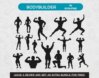 Bodybuilder Svg Bundle, Svg Files for Cricut, Bodybuilder Silhouette ...
