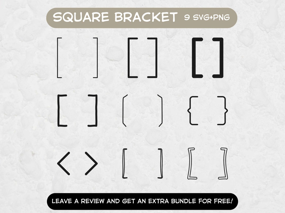 Square Bracket SVG Bundle, Svg Files for Cricut, Language SVG, Brackets ...