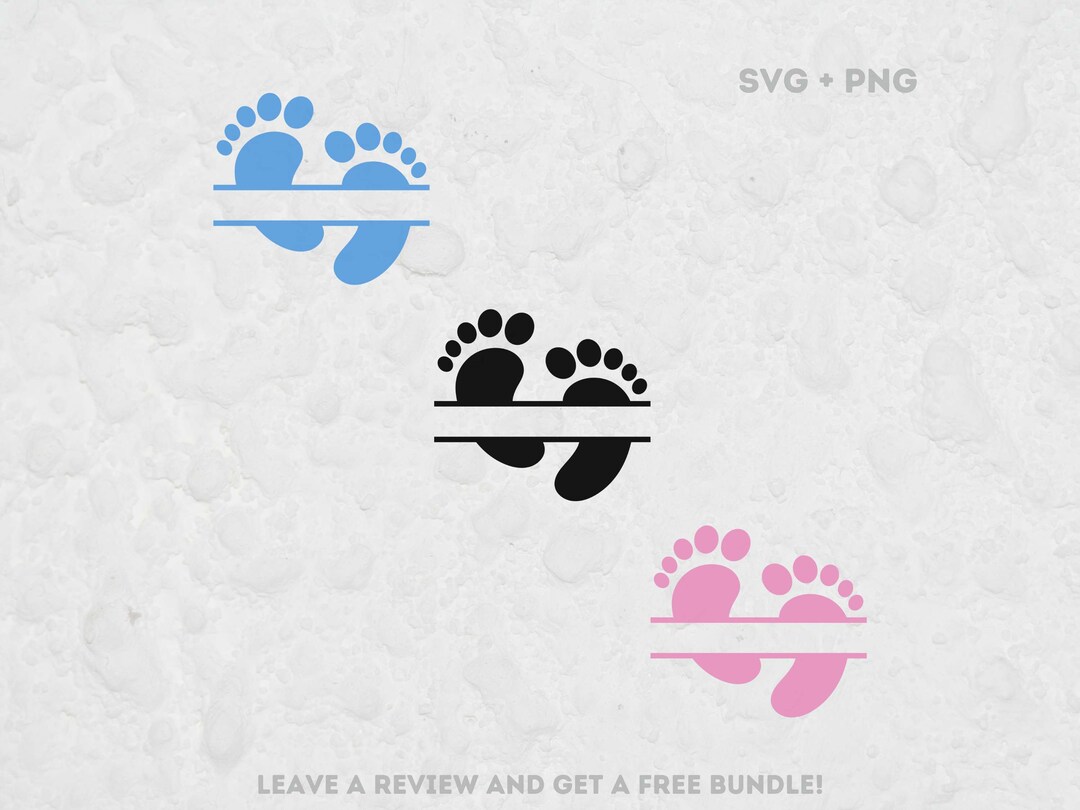 Baby Feet Monogram, SVG Files for Cricut, Monogram Cut File, Split ...