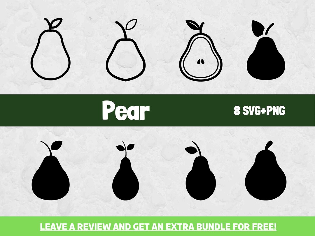 Pear SVG, SVG Files for Cricut, Pear Clipart, Fruit SVG, Pear Png, Pear ...