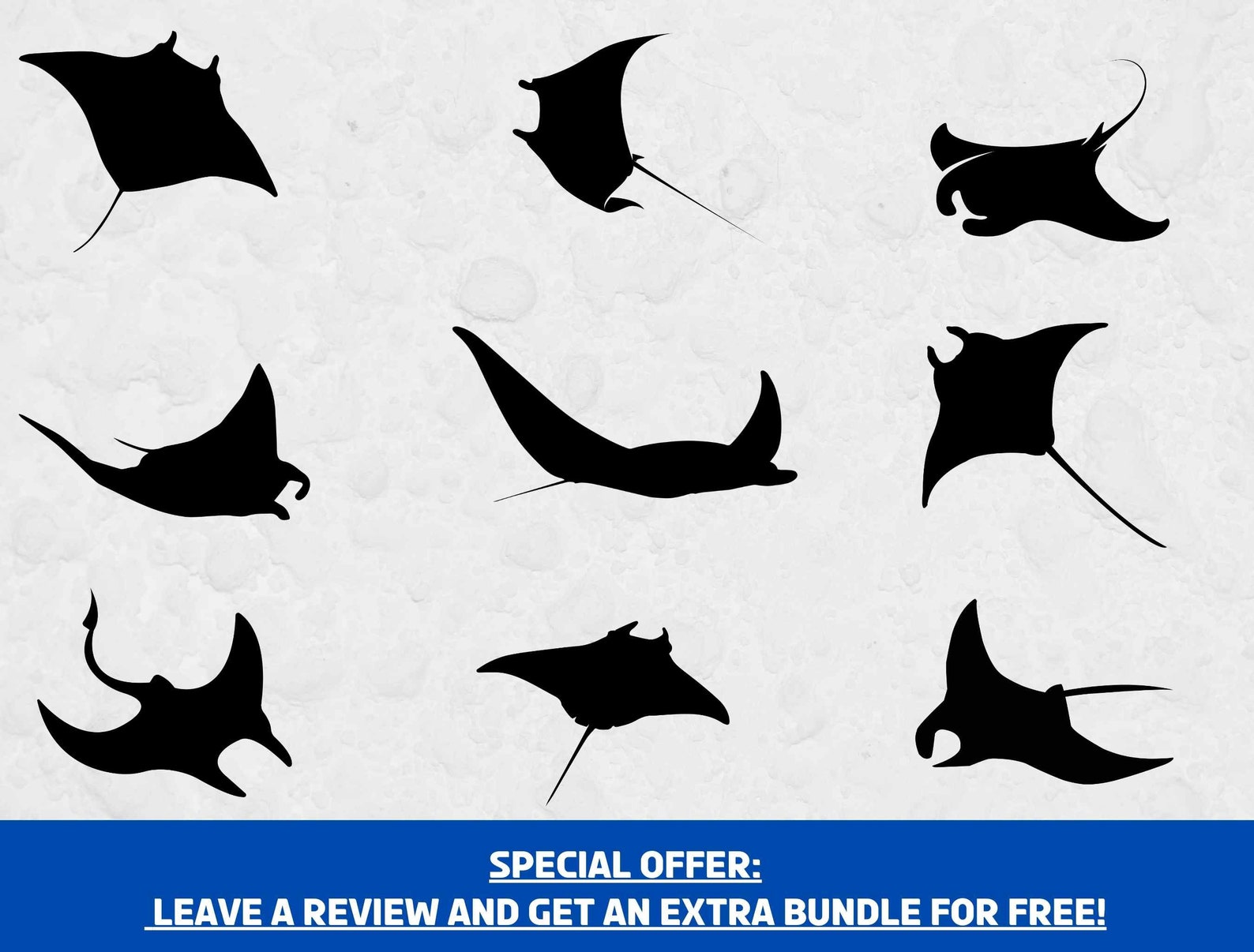 Stingray SVG Bundle, Manta Ray SVG, Stingray Clipart, Sea Life SVG ...