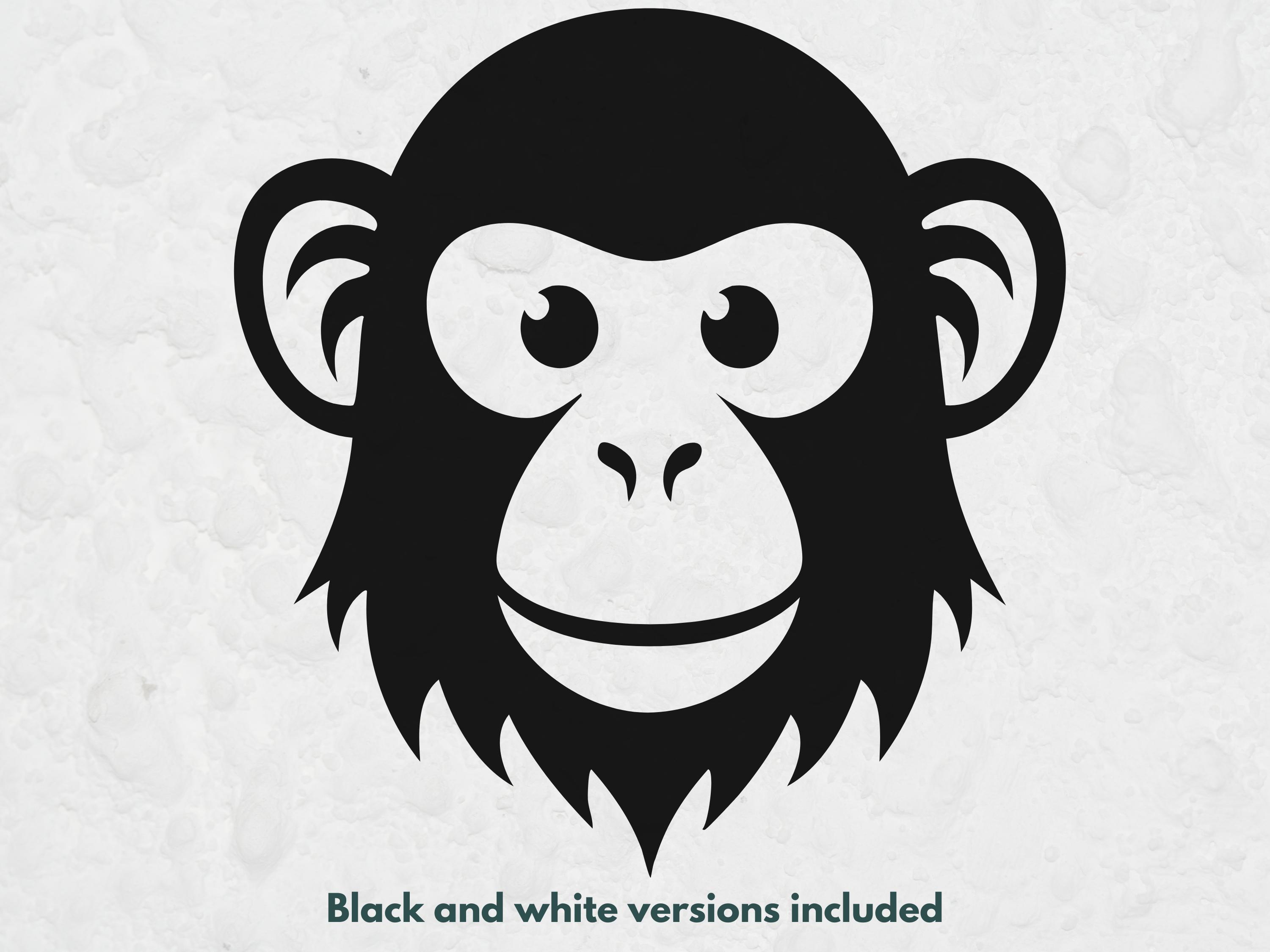 Monkey SVG, Monkey Face SVG for Cricut, Cute Monkey Cut File PNG ...