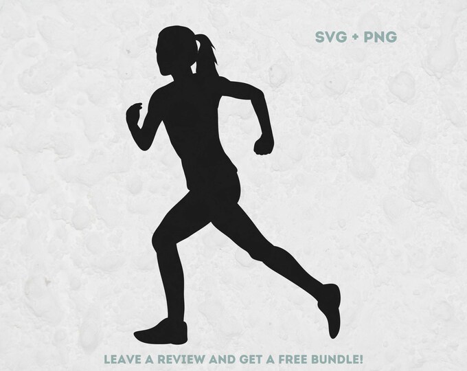 Running Woman Silhouette Svg, SVG Files for Cricut, Jogging Woman, Run ...