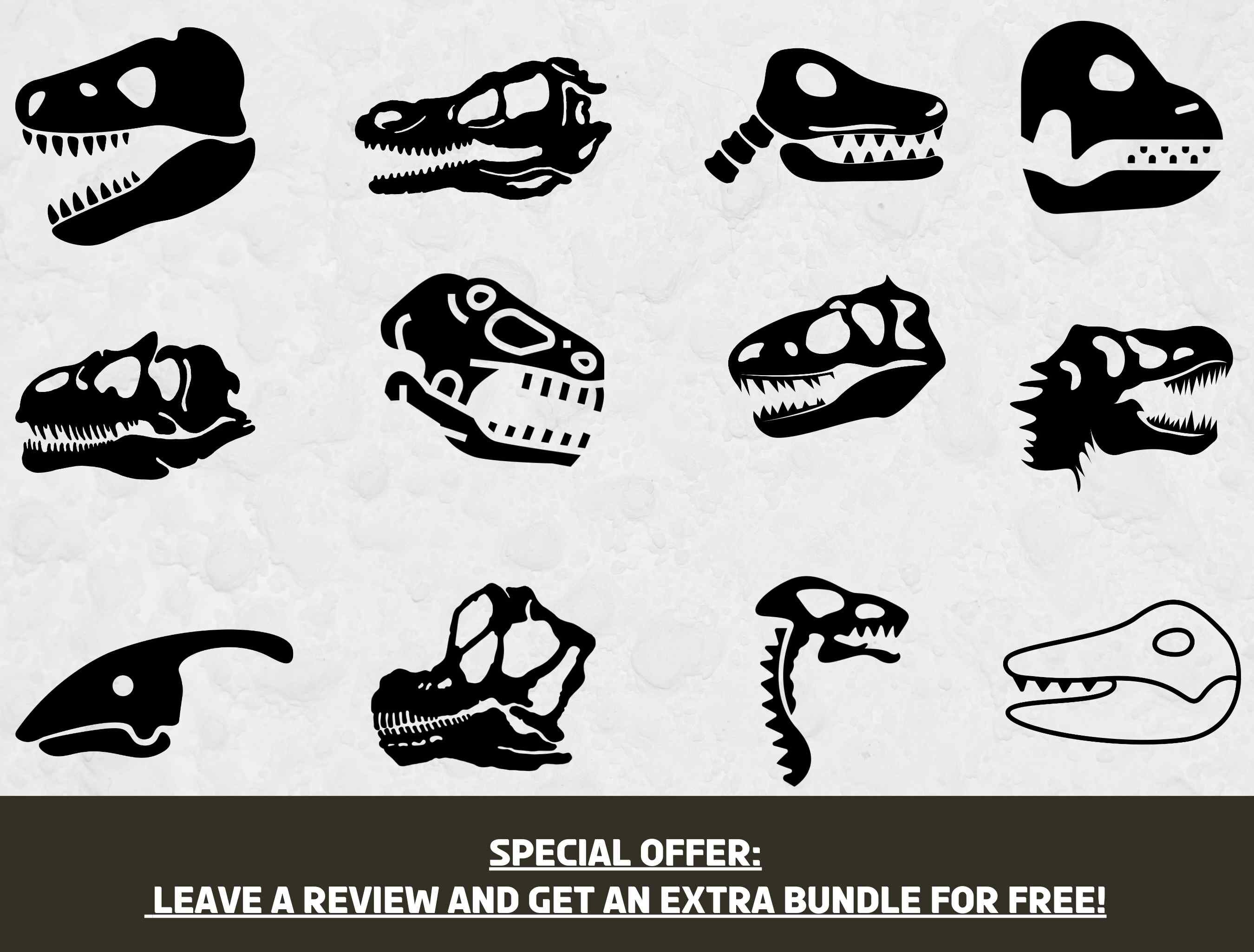 Dinosaur Skull Svg Bundle Dinosaur Clipart Svg Files for - Etsy