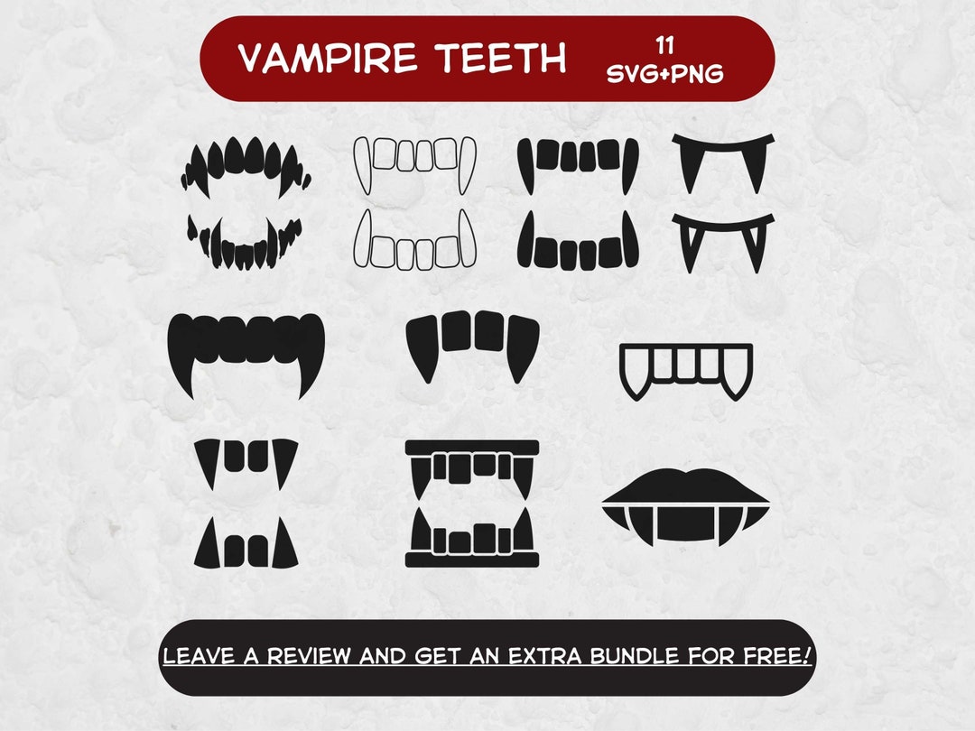 Vampire Svg Bundle, Svg Files for Cricut, Vampire Teeth Svg, Halloween ...