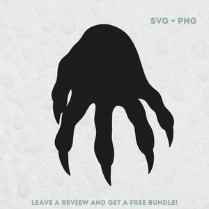 Monster Hand Silhouette Svg, Svg Files for Cricut, Halloween Svg ...