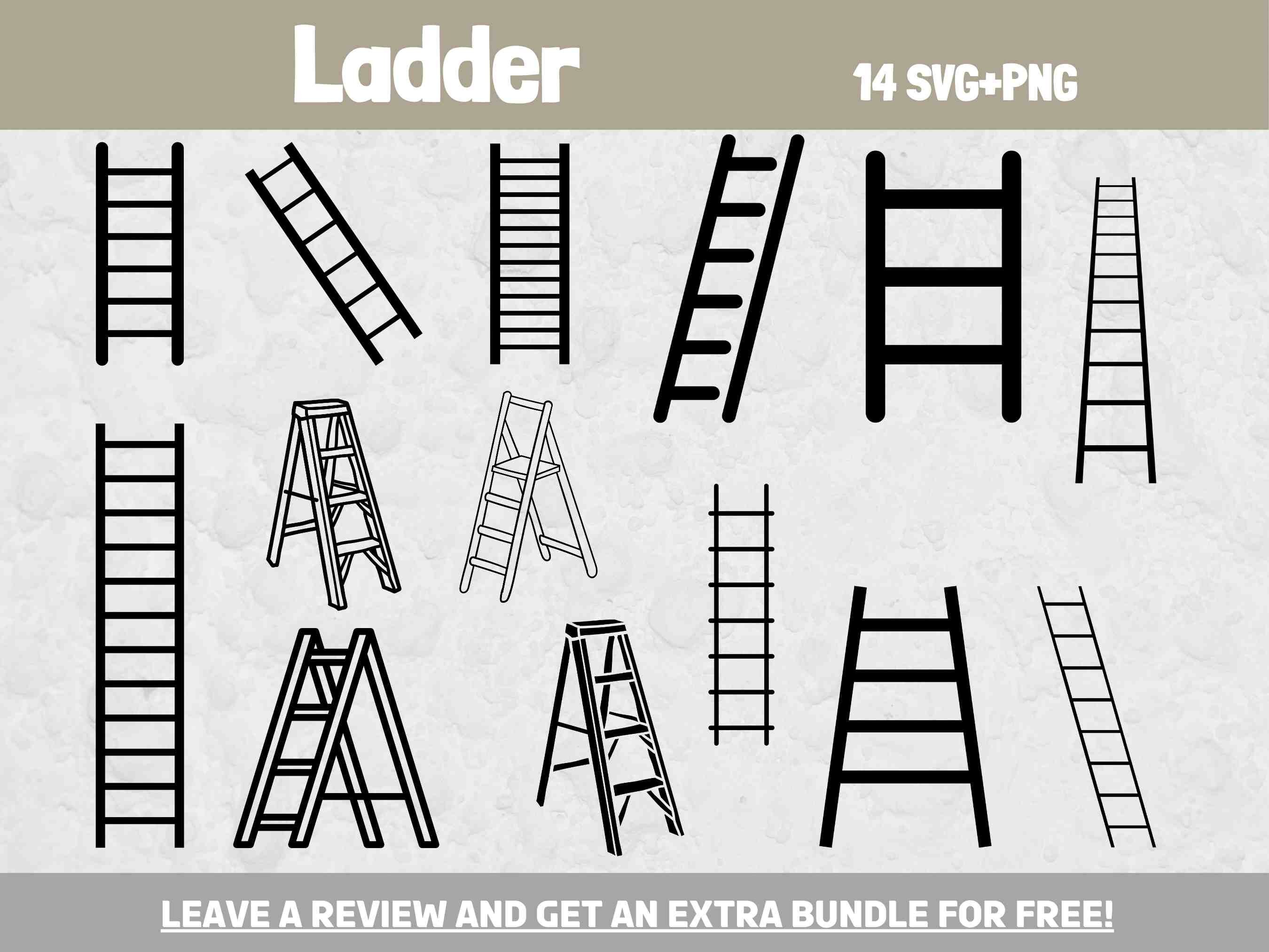 Ladder SVG, Svg Files for Cricut, Ladder Cut File, Building Clipart ...