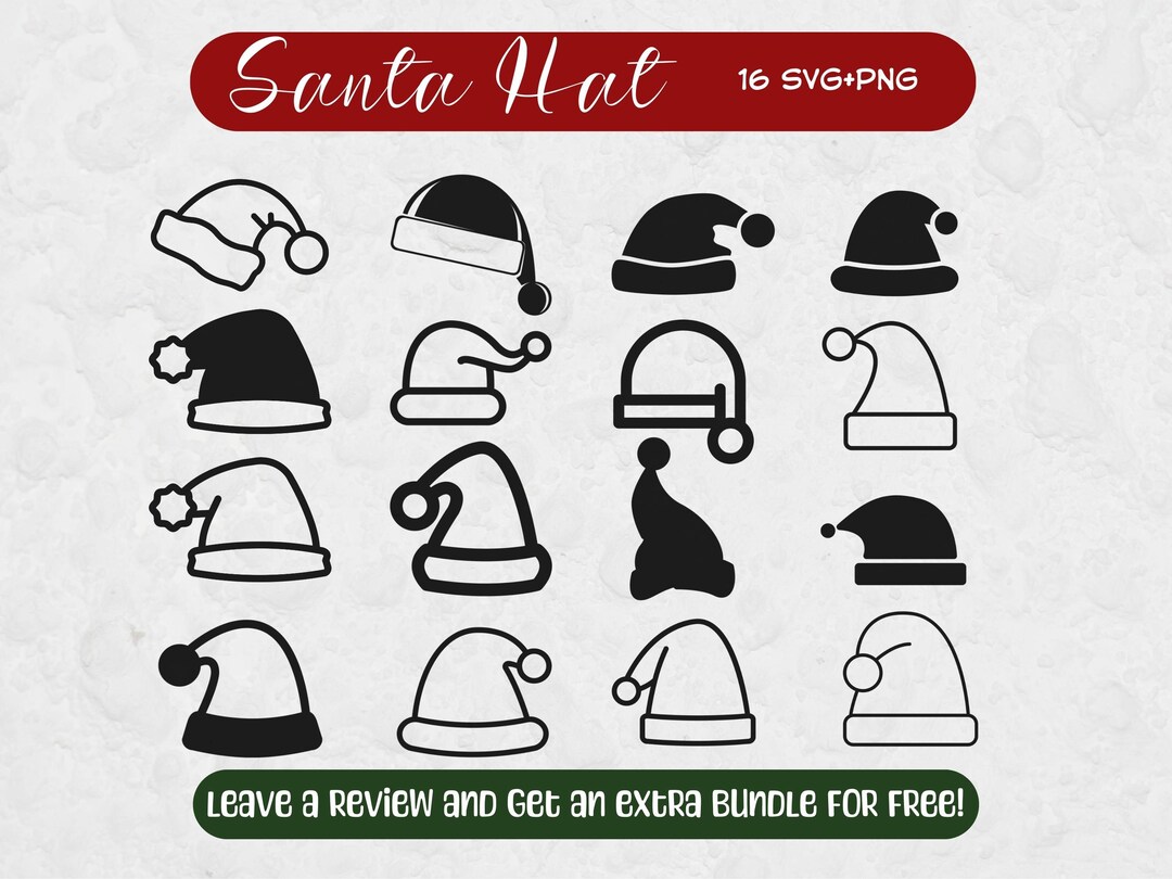 Santa Hat SVG, Svg Files for Cricut, Christmas Svg Bundle, Santa Hat ...
