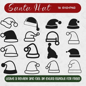 Santa Hat SVG, Svg Files for Cricut, Christmas Svg Bundle, Santa Hat ...