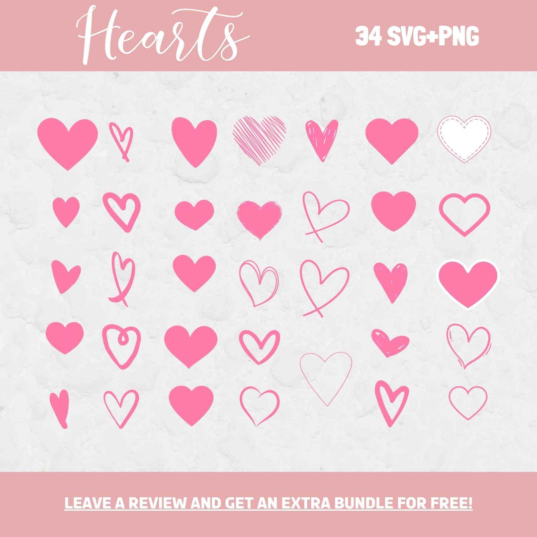 Heart SVG Bundle, SVG Files for Cricut, Heart Cut File, Heart Clipart ...
