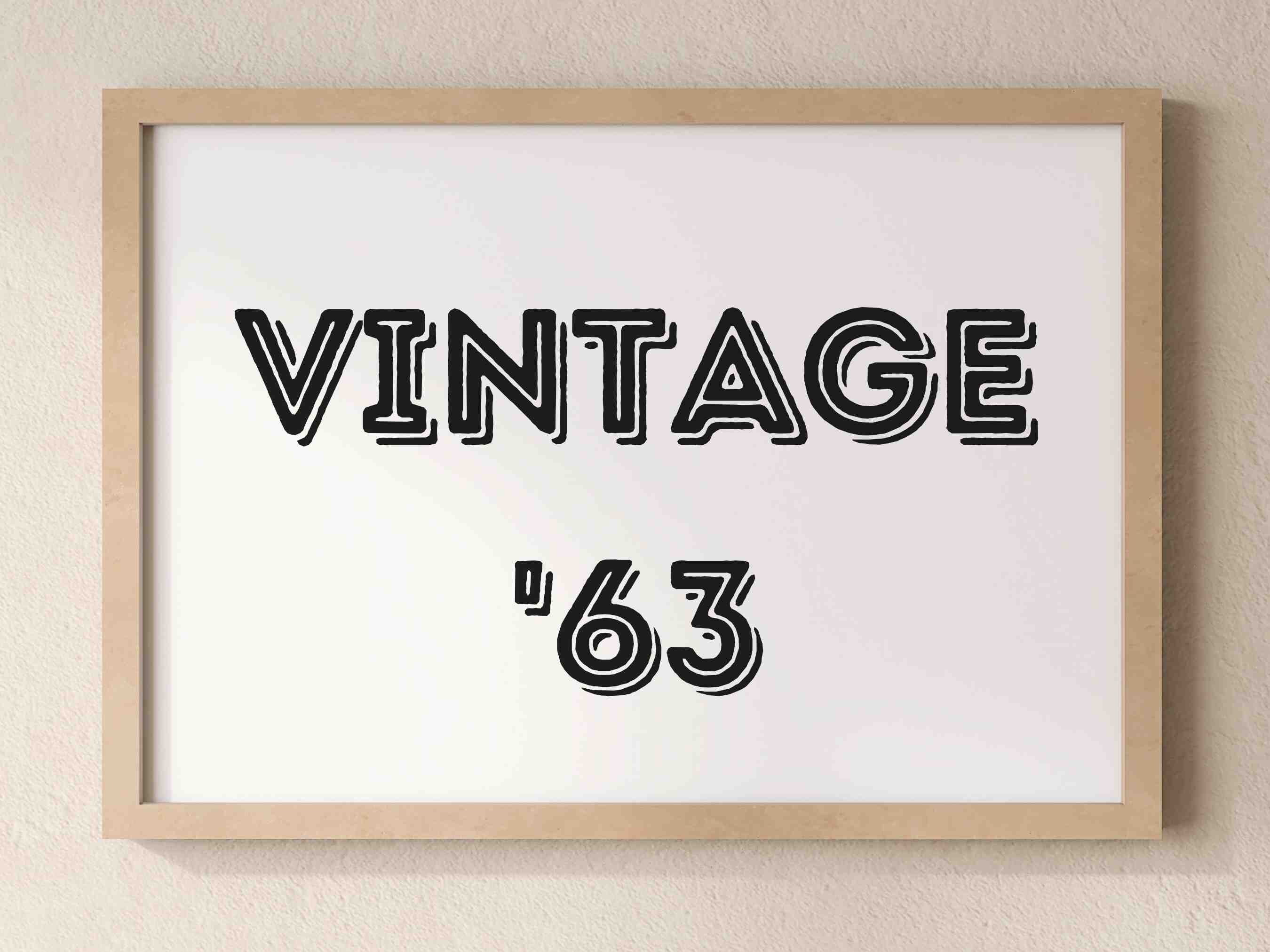 Vintage '63 SVG Birthday Svg 1963 Svg Vintage Svg - Etsy