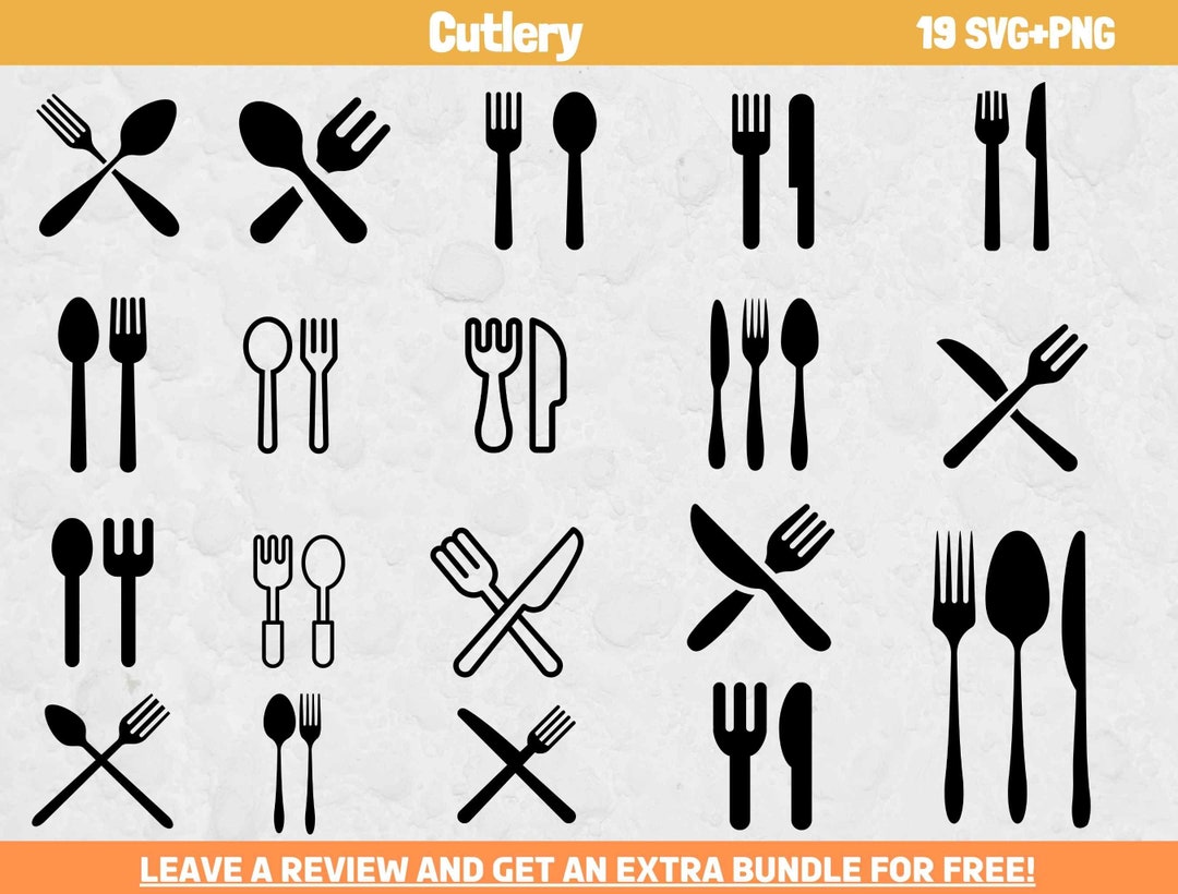 Cutlery SVG, SVG Files for Cricut, Kitchen Svg, Food Svg, Dining ...