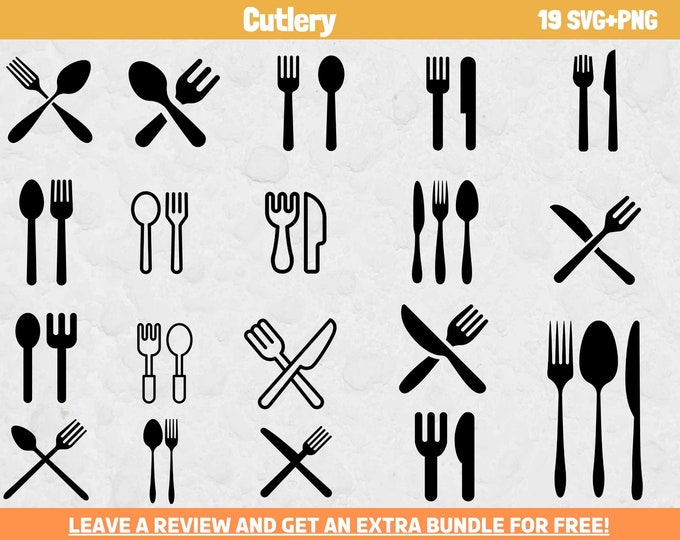 Cutlery SVG, SVG Files for Cricut, Kitchen Svg, Food Svg, Dining ...