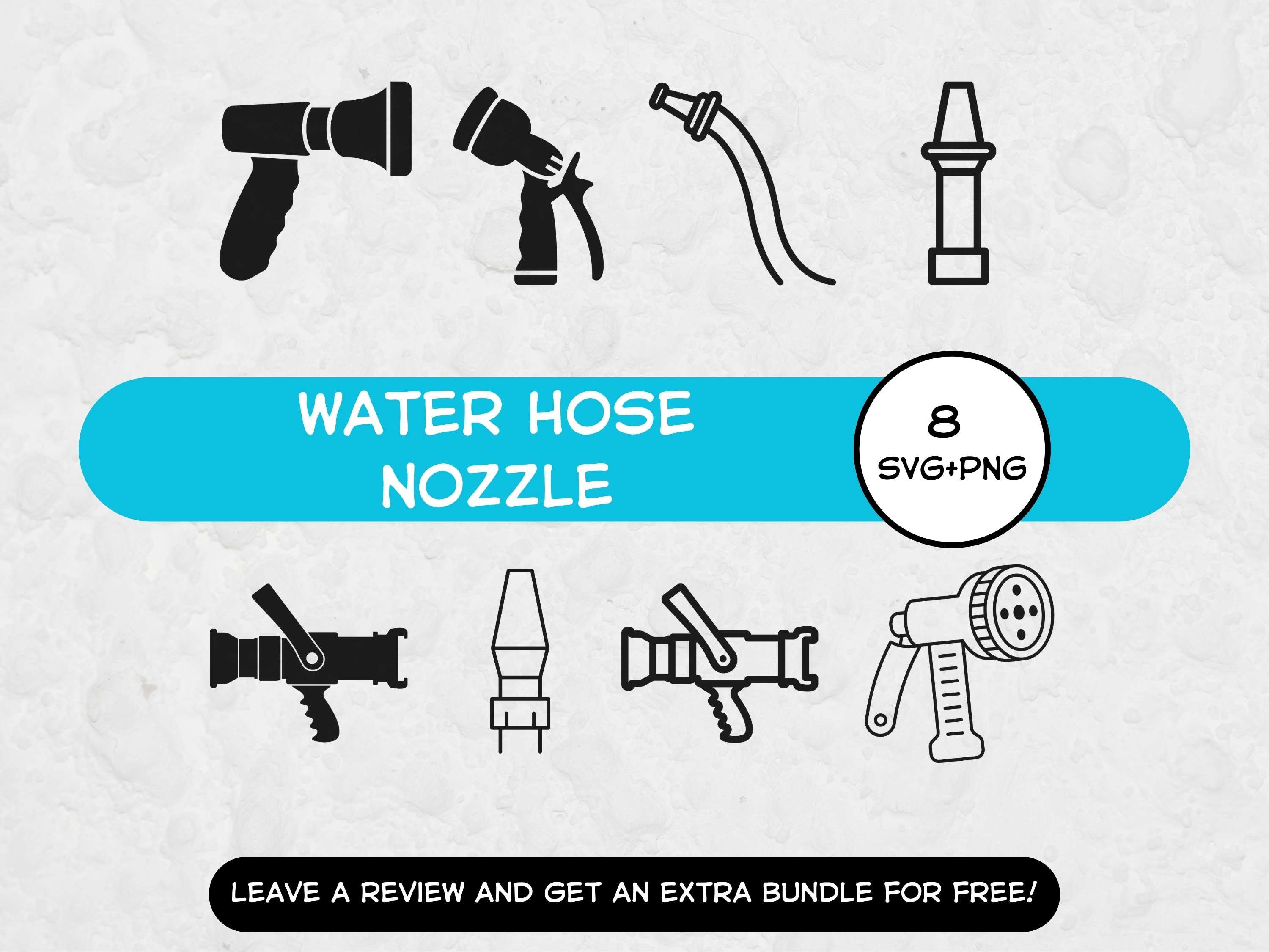 Water Hose Nozzle SVG Bundle, Svg Files for Cricut, Water PNG ...