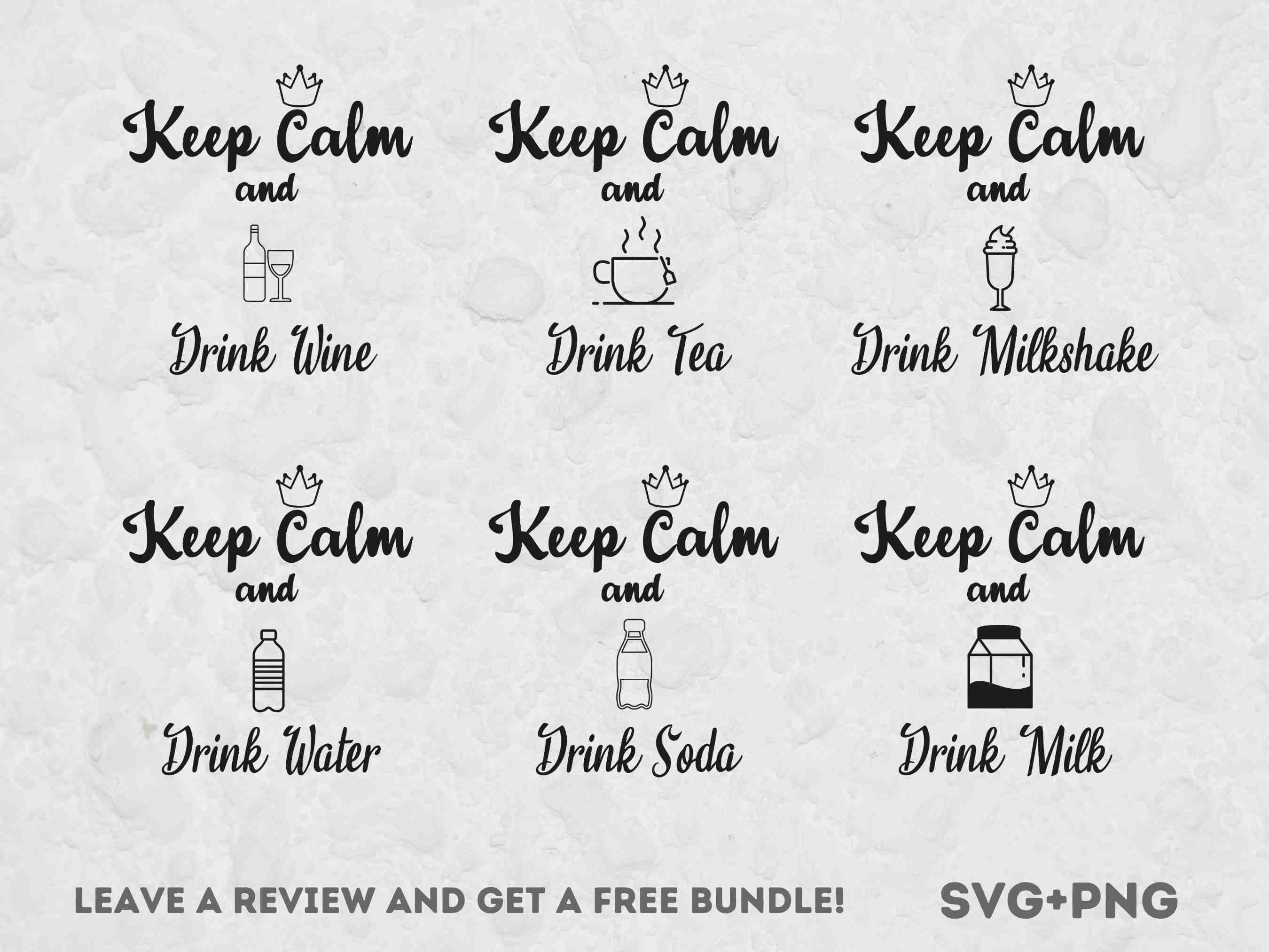 Keep Calm Svg Bundle Svg Files for Cricut Drink SVG - Etsy