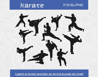 Karate Svg Bundle, SVG Files for Cricut, Karate Silhouette, Karate ...