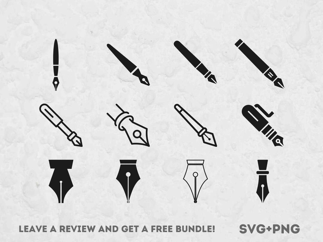 Fountain Pen Svg Bundle, SVG Files for Cricut, Write Svg, Pen Clipart ...