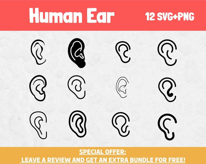 Human Ear Svg, Svg Files for Cricut, Anatomy SVG, Medicine Clipart, Ear ...