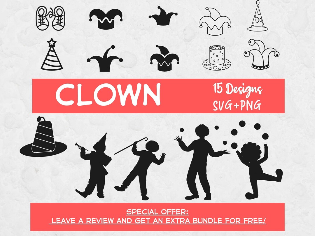 Clown Svg, SVG Files for Cricut, Clown Cut File, Circus Clipart, Circus ...