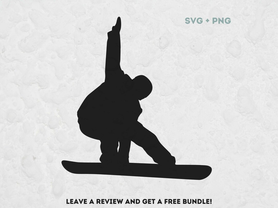 Snowboard Silhouette SVG PNG, SVG Files for Cricut, Snowboard Clipart ...