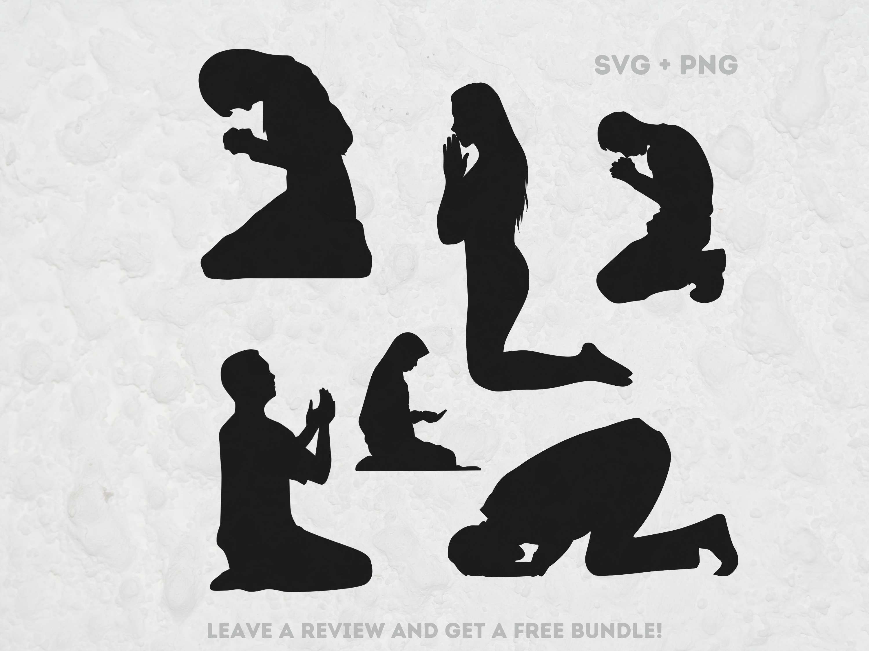 Praying Silhouette SVG Bundle, Christian SVG, Prayer Cut Files for ...
